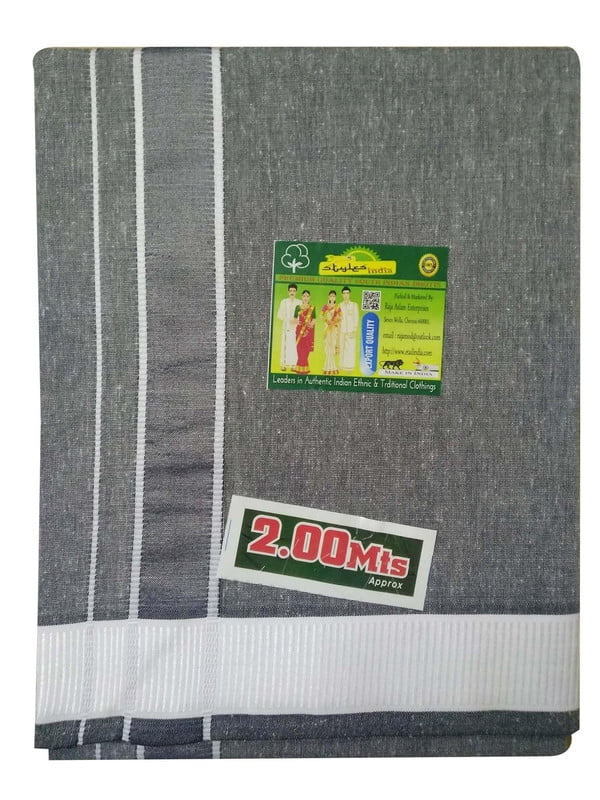 Stylesindia Men's Cotton Color Dhoti with Fancy Border - Kerala-style ...