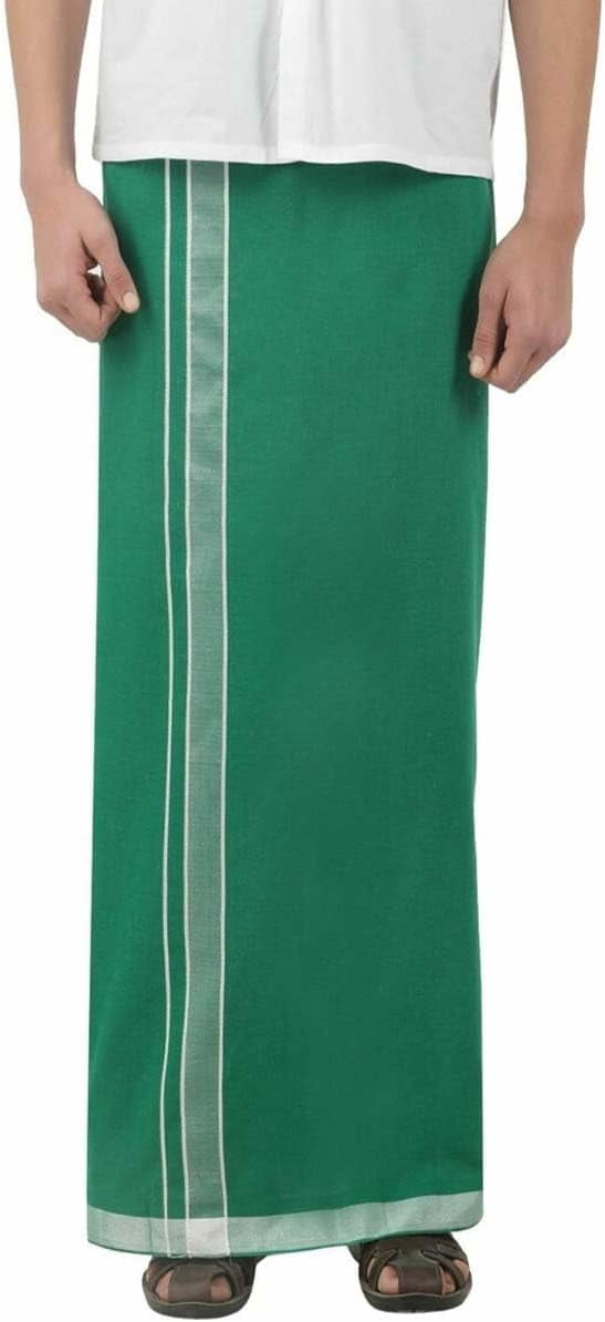 Stylesindia Men's Cotton Color Dhoti with Fancy Border - Kerala-style ...