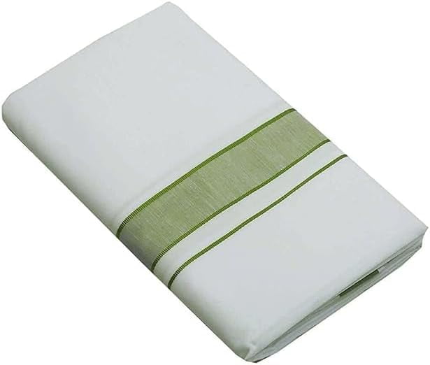 Stylesindia Pure Cotton Double Layer Dhoti Vesti Mundu Golden Zari ...