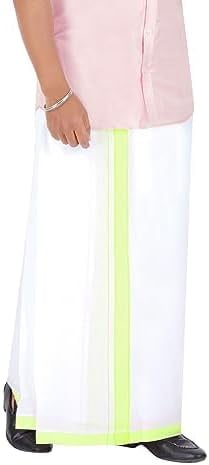 Stylesindia Pure Cotton Double Layer Dhoti Vesti Mundu Golden Zari ...