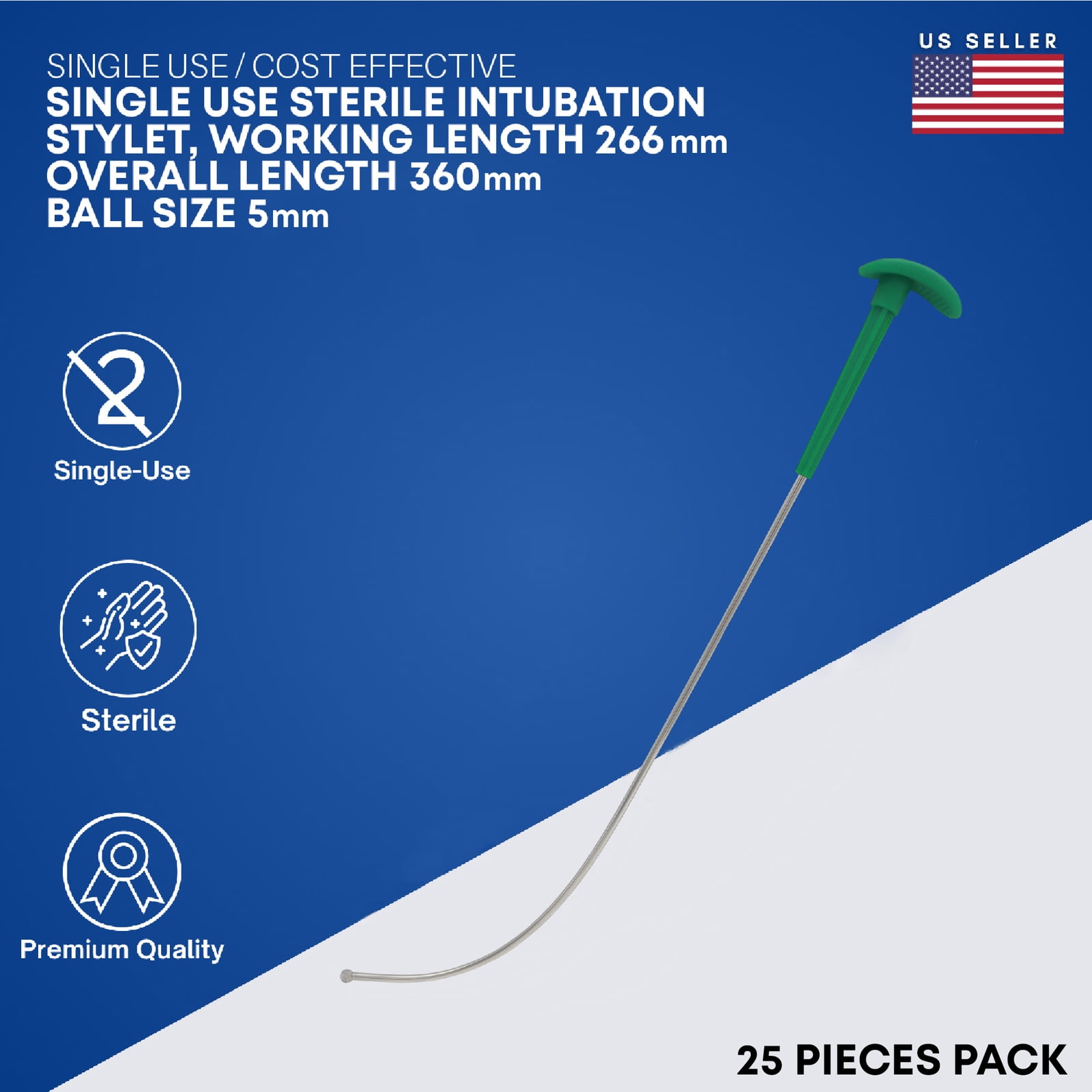 Stylet Intubation Stylet Single Use Sterile Intubation Stylet – 25 Pcs ...