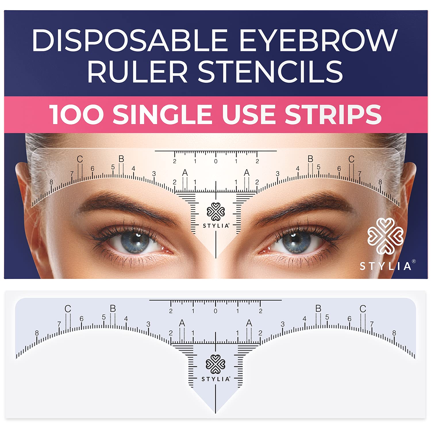Stylia Disposable Eyebrow Stencils OIF8 for Shaping, Transparent Brow ...