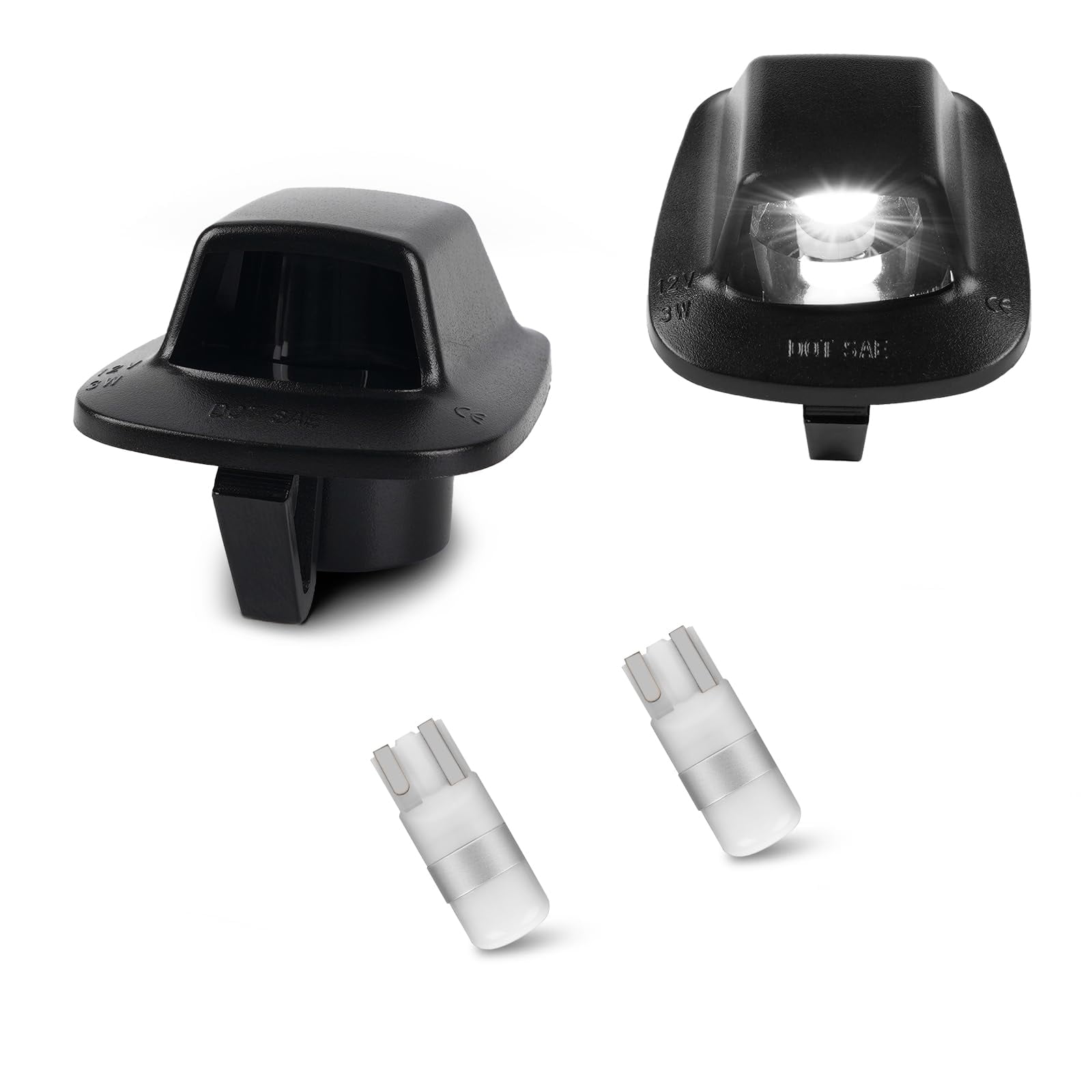 StylinPro License Plate Lights KEF16 - Tag Lamp with Black Housing ...