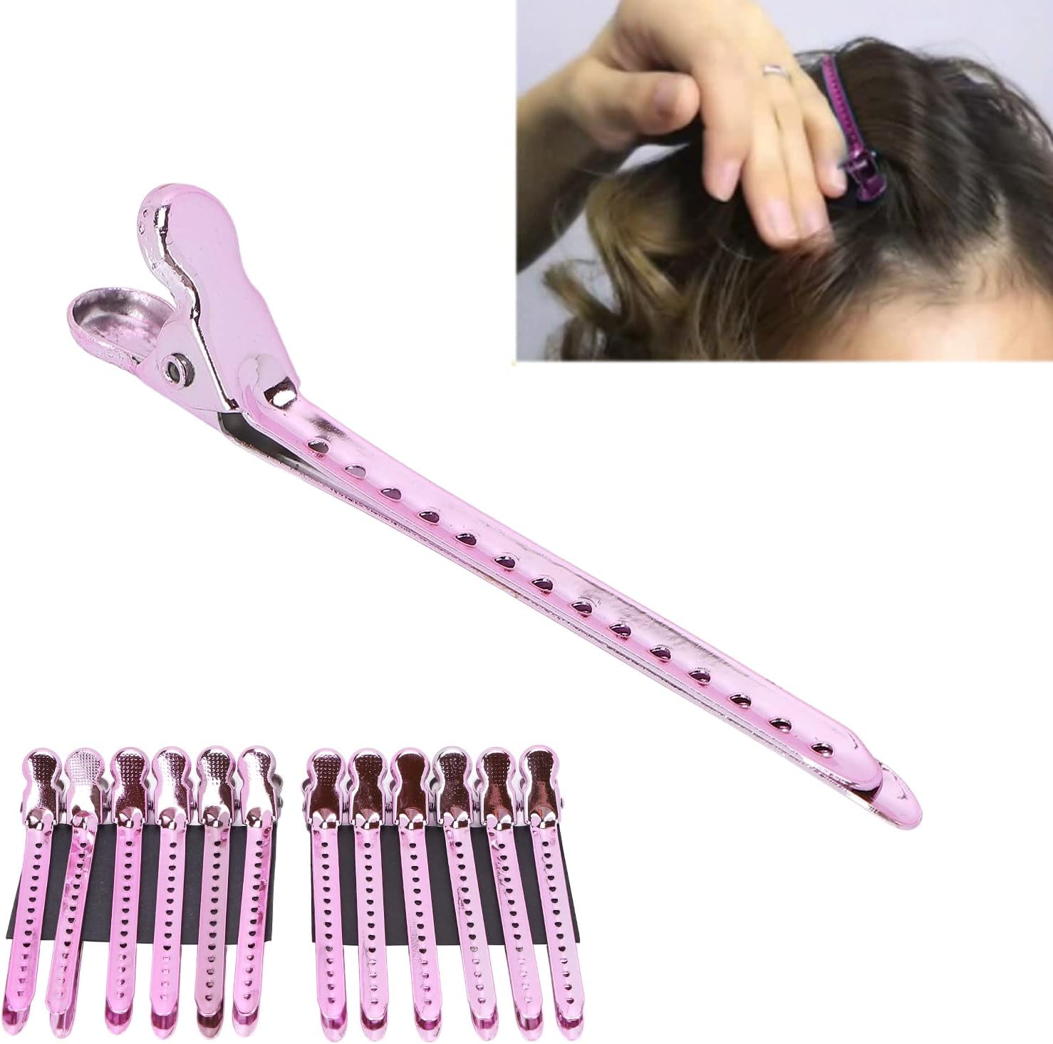 Styling Hair Clip,12pcs Professional Hair Clip Duckbill Clip Portable ...