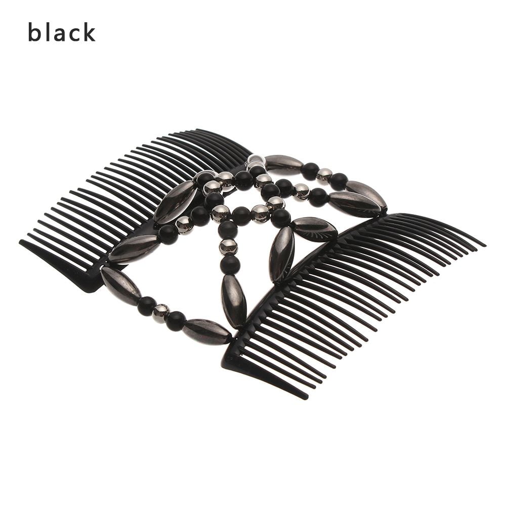 Styling Tool Handmade Stretch Double Comb Magic Hair Comb Beaded Hair ...