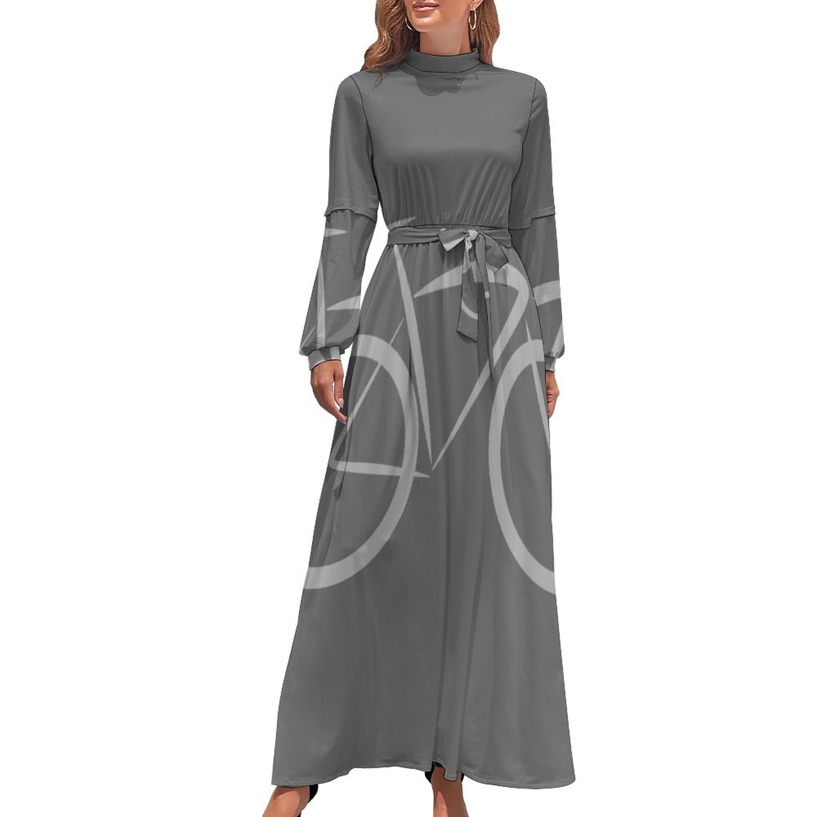 Stylised Racing Bike Grey Long Dress Dance dresses dress party night ...