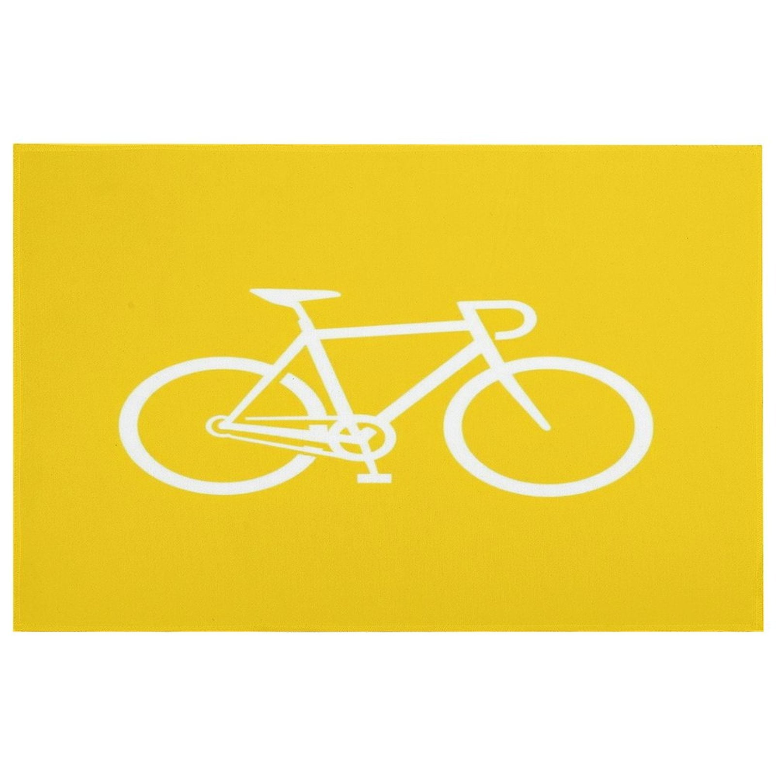 Stylised Racing Bike White Yellow Adult Home Decor Bedroom Living Room ...