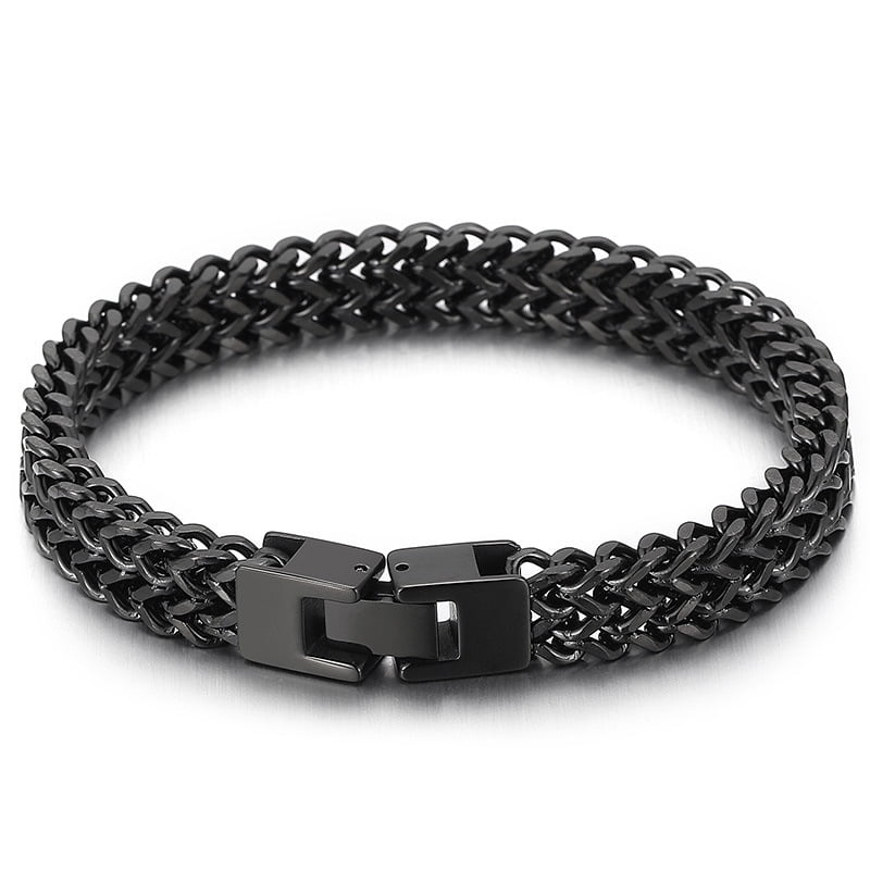 Stylish 14K Yellow Gold Bali Foxtail Chain Bracelet for Men,Double ...