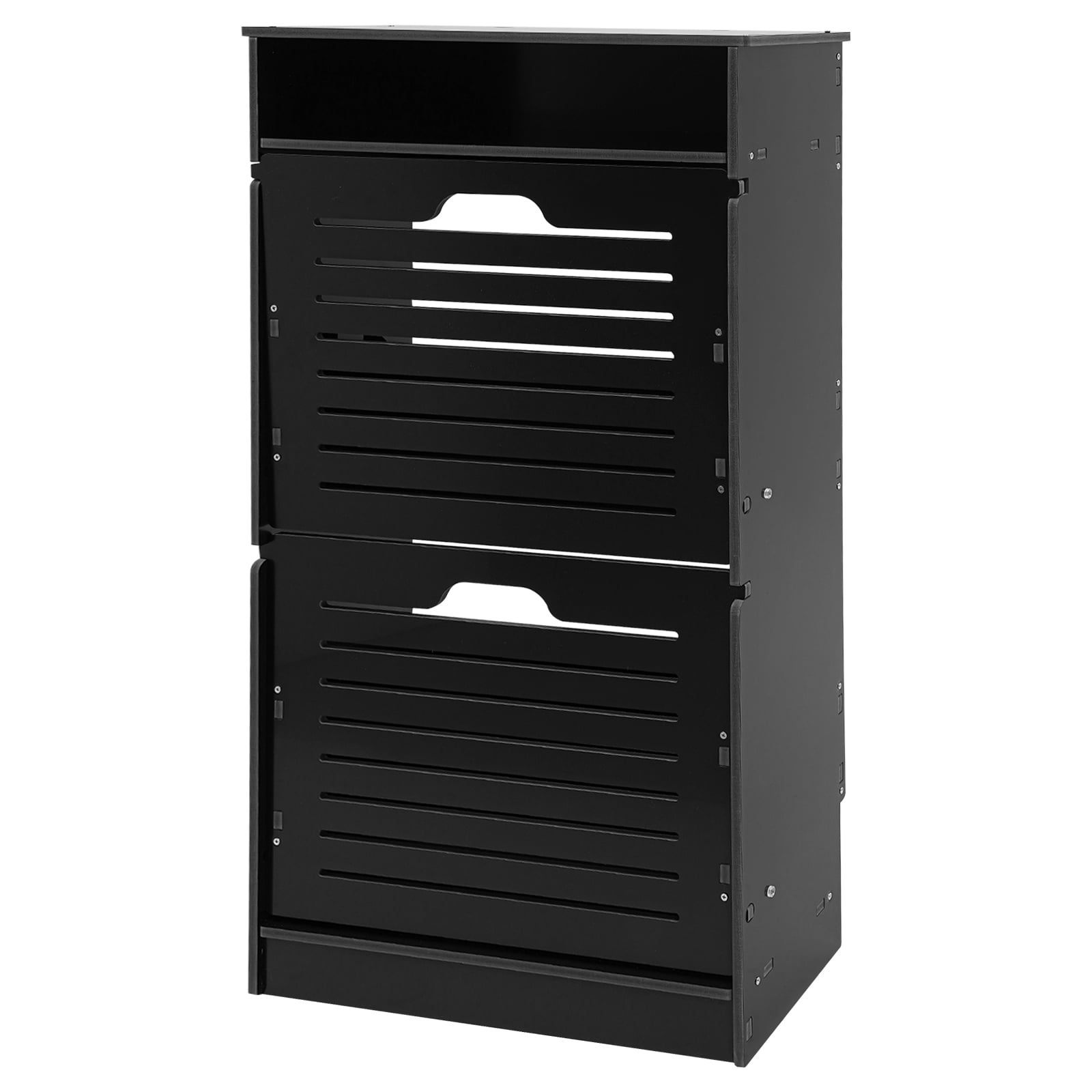 Stylish 2-Flip Drawer Shoe Cabinet with Hollow-out Handles, Raised ...