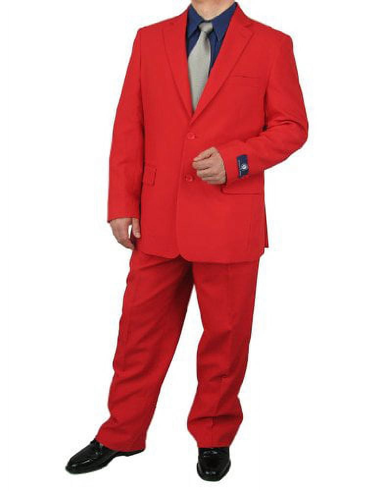 Stylish 2-Piece Men's Regular Fit Dress Suit - Red 44R - Walmart.com