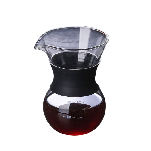 Stylish 200/400ml Glass Stainless Steel Filter Coffee Kettle for ...