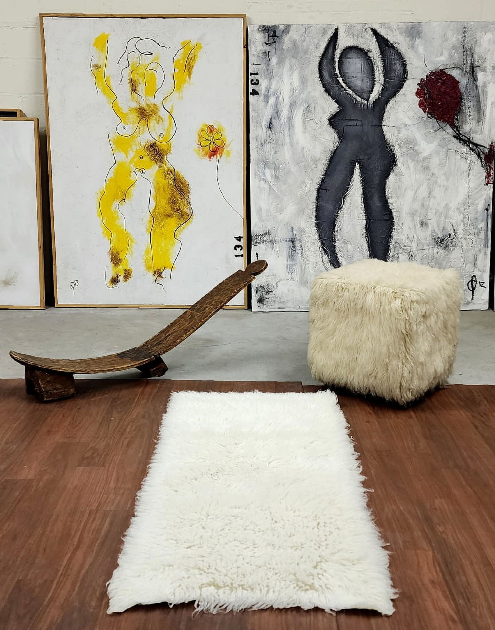 Stylish 2x5 flokati rug-runner. Soft and fluffy 3” shag pile. 100% ...