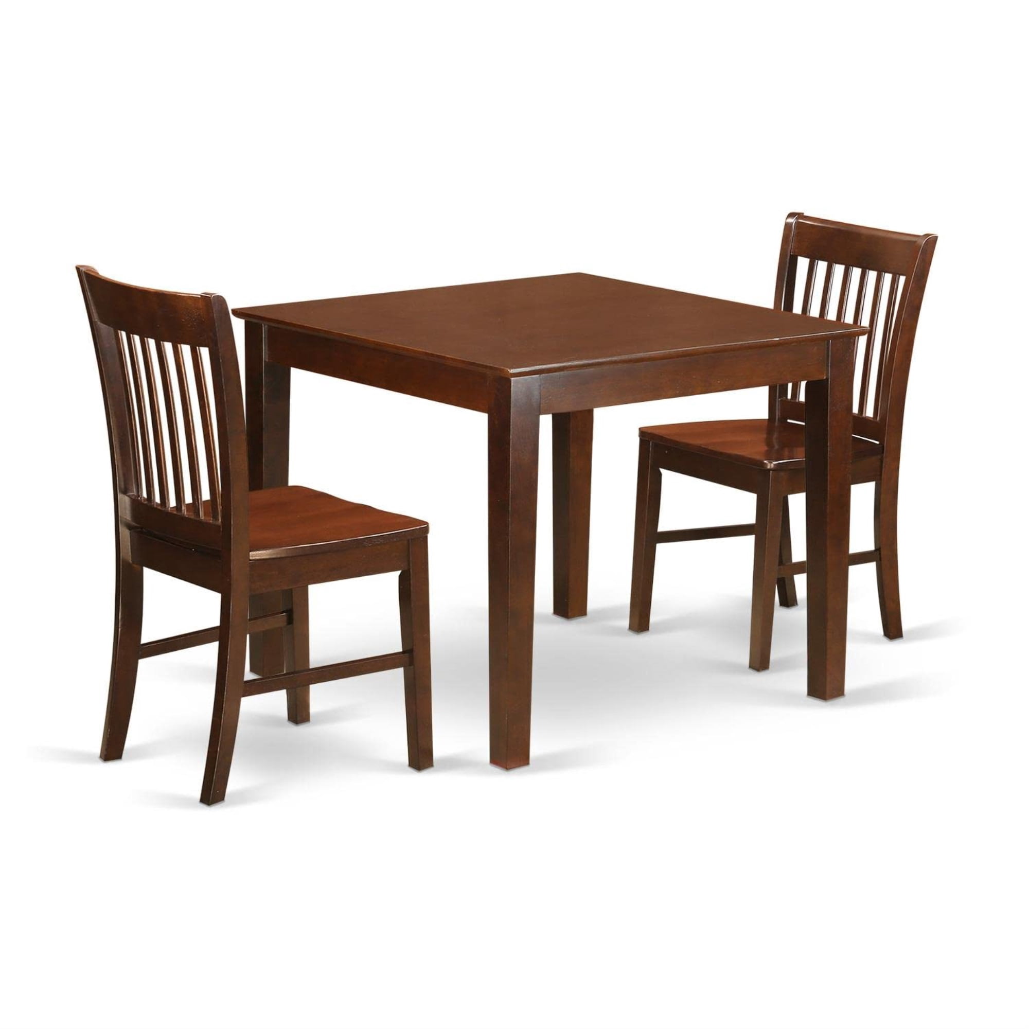 Stylish 3-Piece Square Dining Set with Hardwood Table and Floral ...