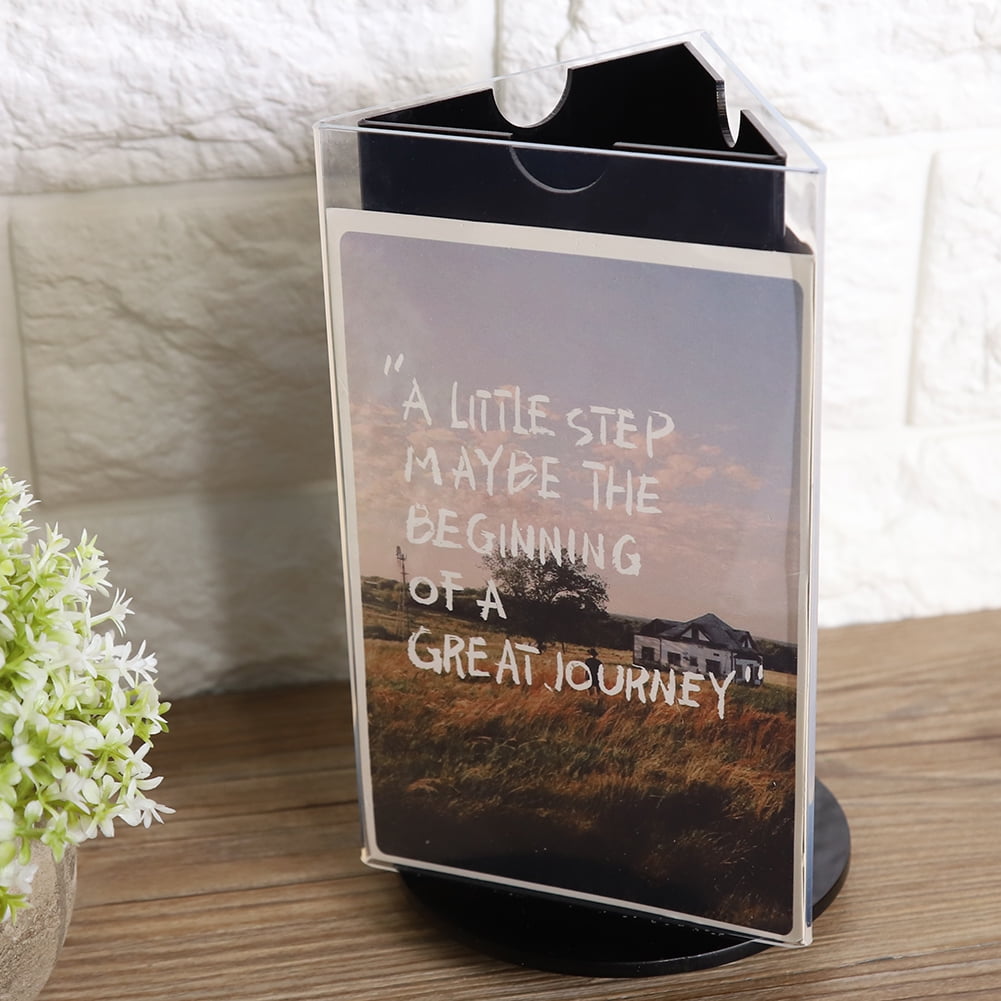 Stylish 3 Sides Rotating Clear Photo Frame Holder For Poster Picture ...