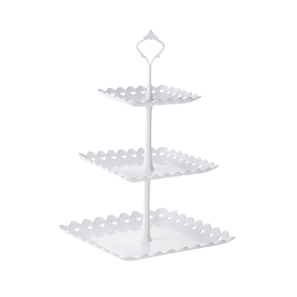 Stylish 3-Tier Dessert Tray Holder Snack Stand Dried Fruit Tray CupCake ...