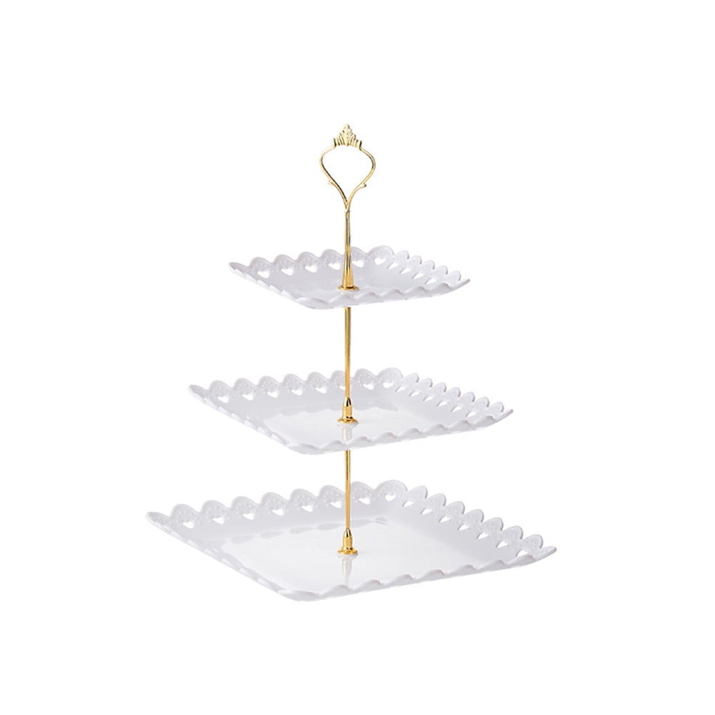 Stylish 3-Tier Dessert Tray Holder Snack Stand Dried Fruit Tray CupCake ...