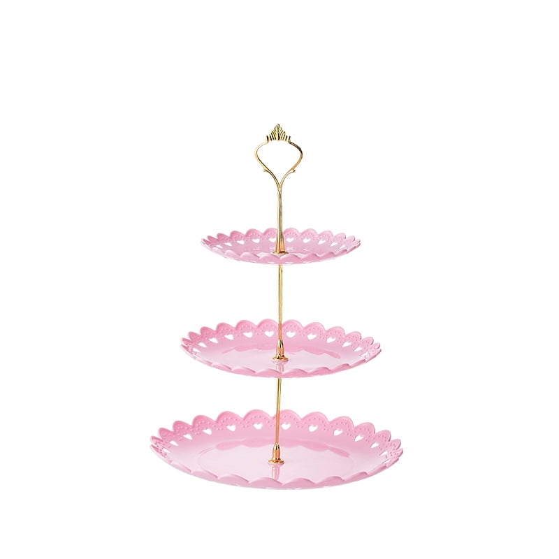 Stylish 3-Tier Dessert Tray Holder Snack Stand Dried Fruit Tray CupCake ...