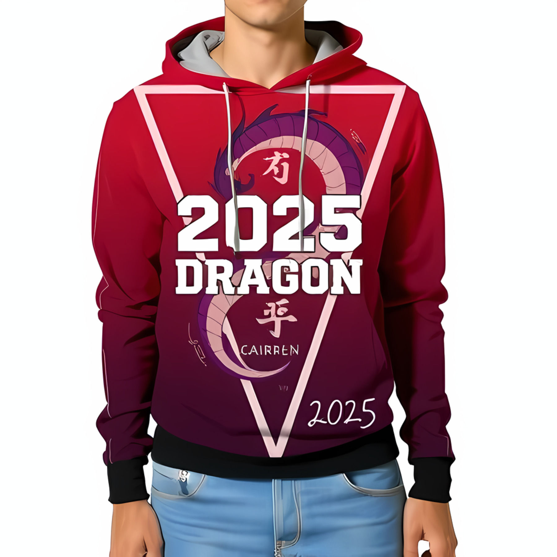 Stylish 3D Dragon Hoodie for 2025 Vibrant Red & Maroon Design with ...