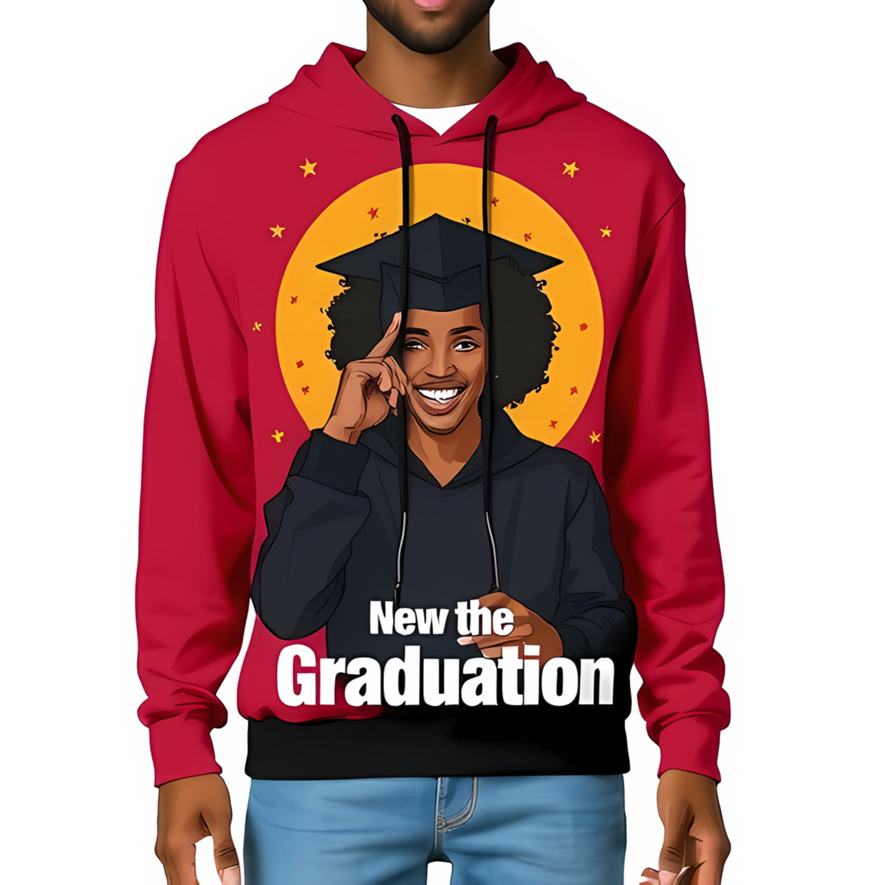 Stylish 3D Graduation Hoodie with Bold 'New the Graduation' Text and ...
