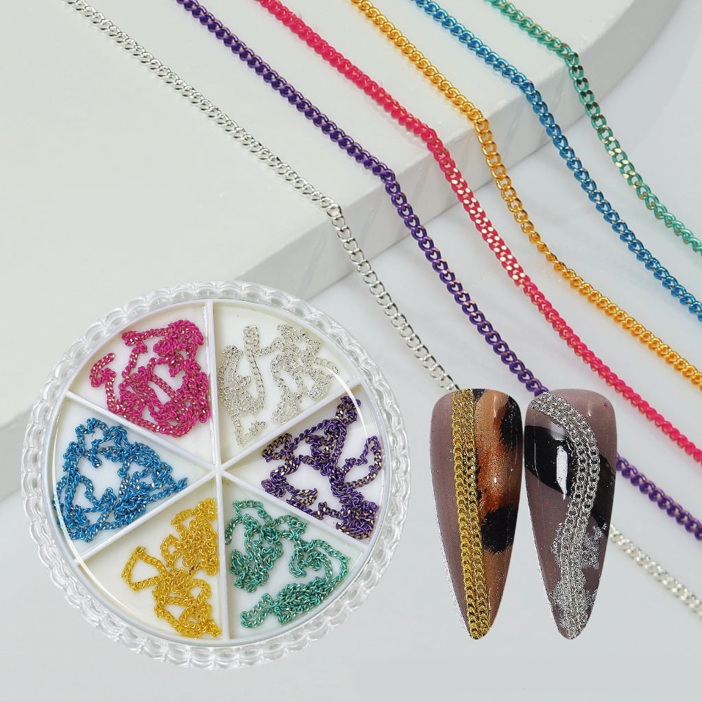 Stylish 3D Metal Nail Chain Decoration Supplies for Fingernails ...
