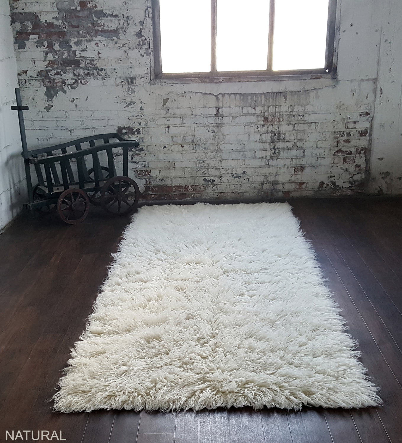 Stylish 3x5 Flokati Rug. Soft and fluffy 3” shag pile. 100% natural ...