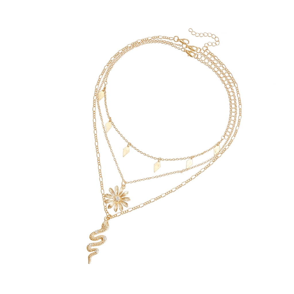 Stylish 4 Tiers Chokers Necklace with Unique Snake and Chokers for ...