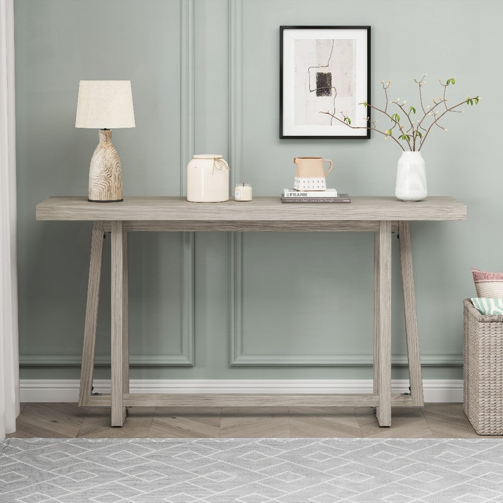 Stylish 59.84'' Rectangular Outdoor Console Table for Patio, Sturdy ...