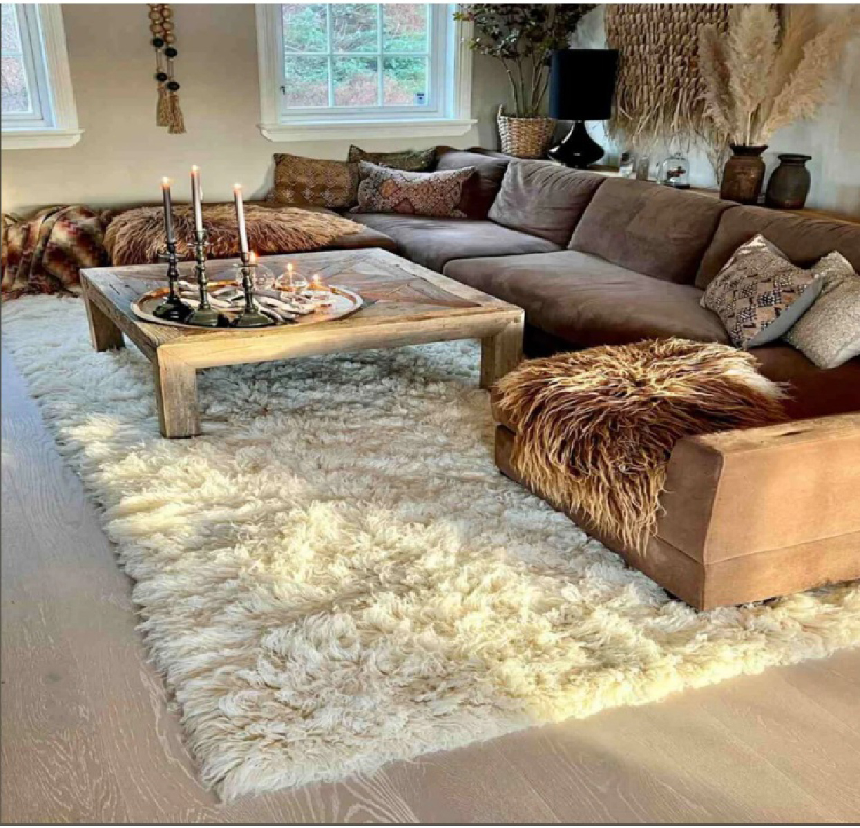 Stylish 7x10 Flokati Rug. Soft and fluffy 3” long pile. 100% natural ...