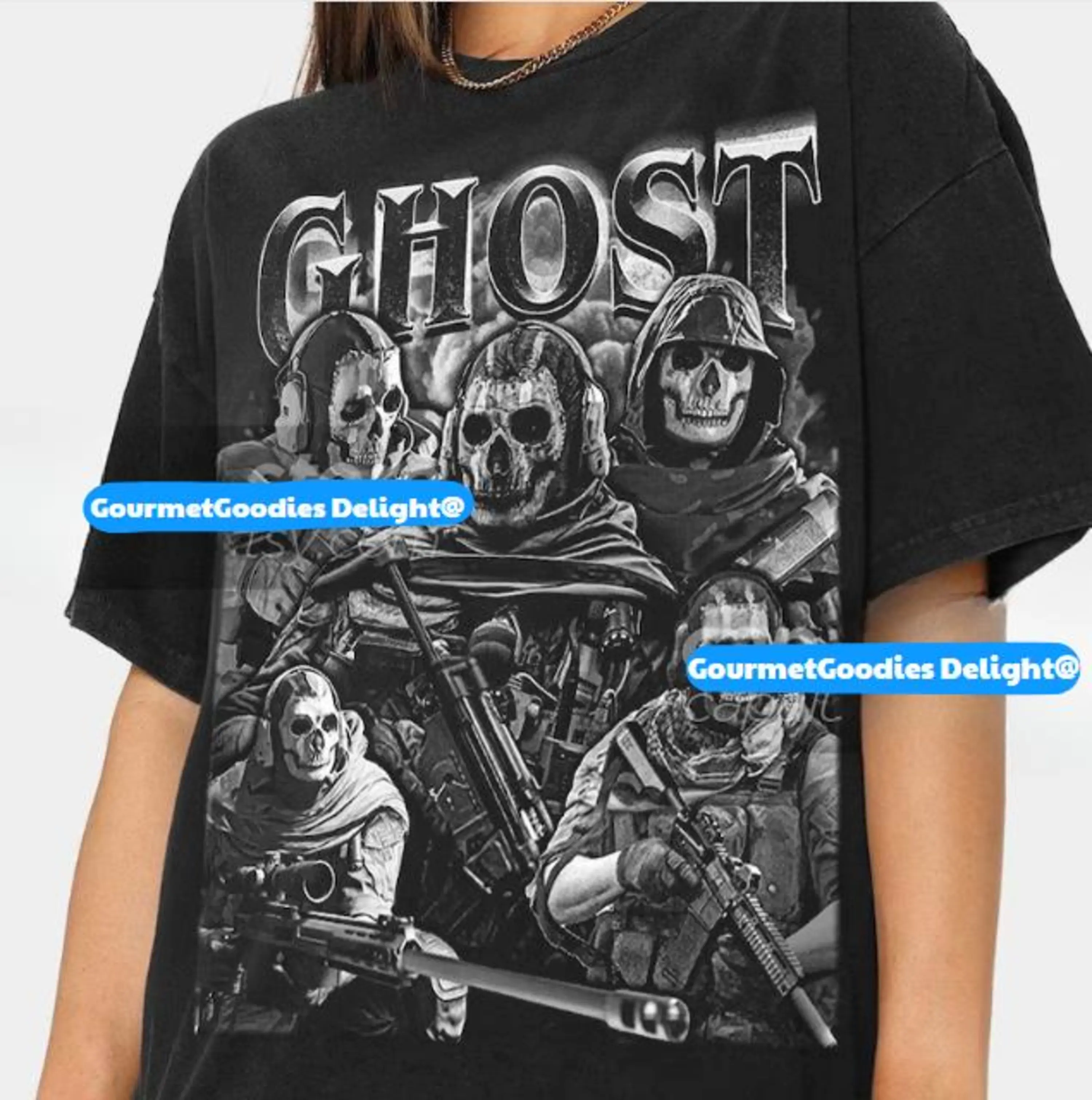 Stylish 90s Vintage Simon Ghost Riley COD T-Shirt, Gamer Gift, Ghost ...