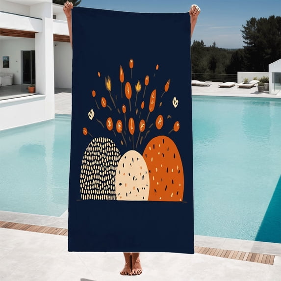 Stylish Abstract Shapes Beach Towel - Modern Minimalist Design with ...