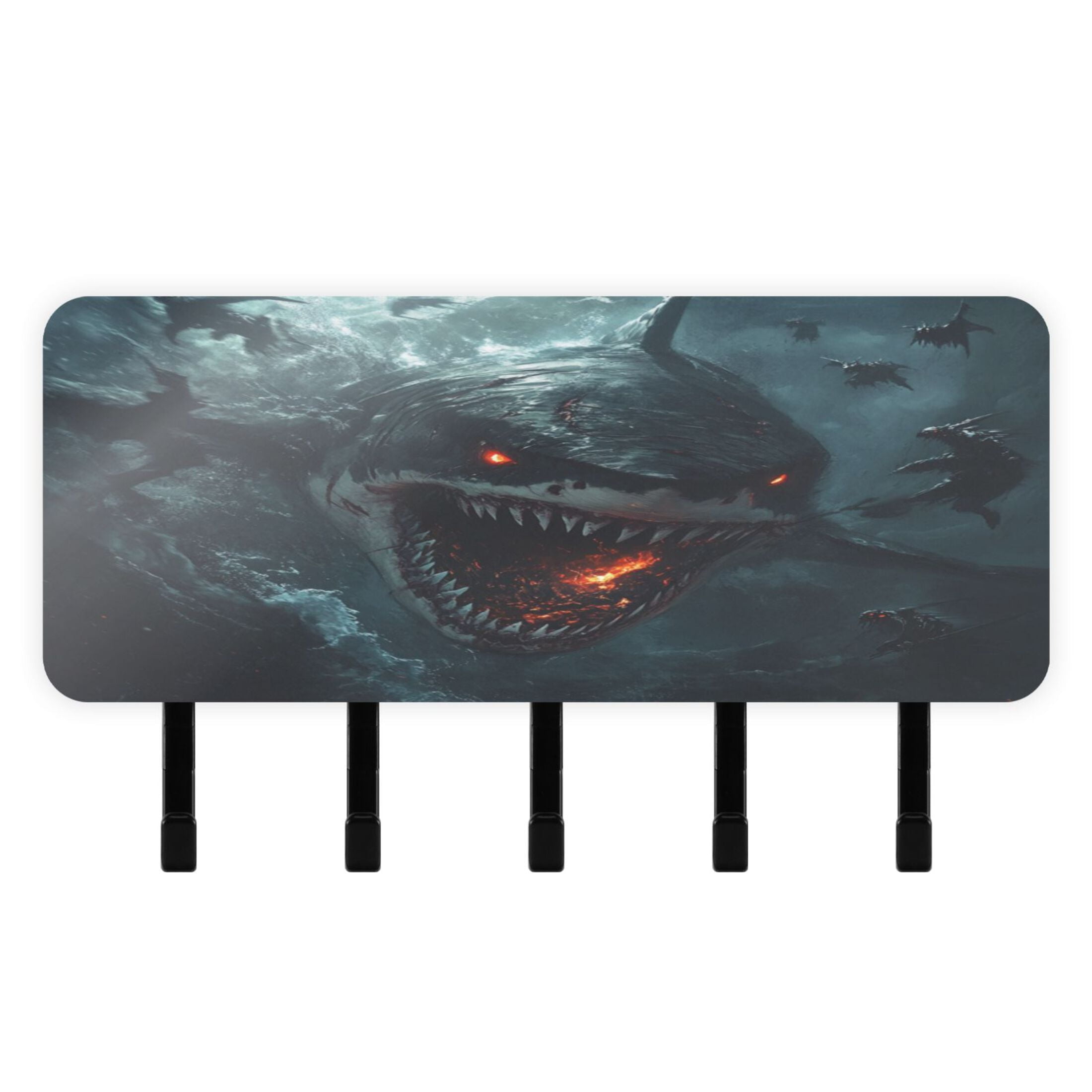 Stylish Acrylic Key Holder Wall Mount small shelf with hooks Decorative ...