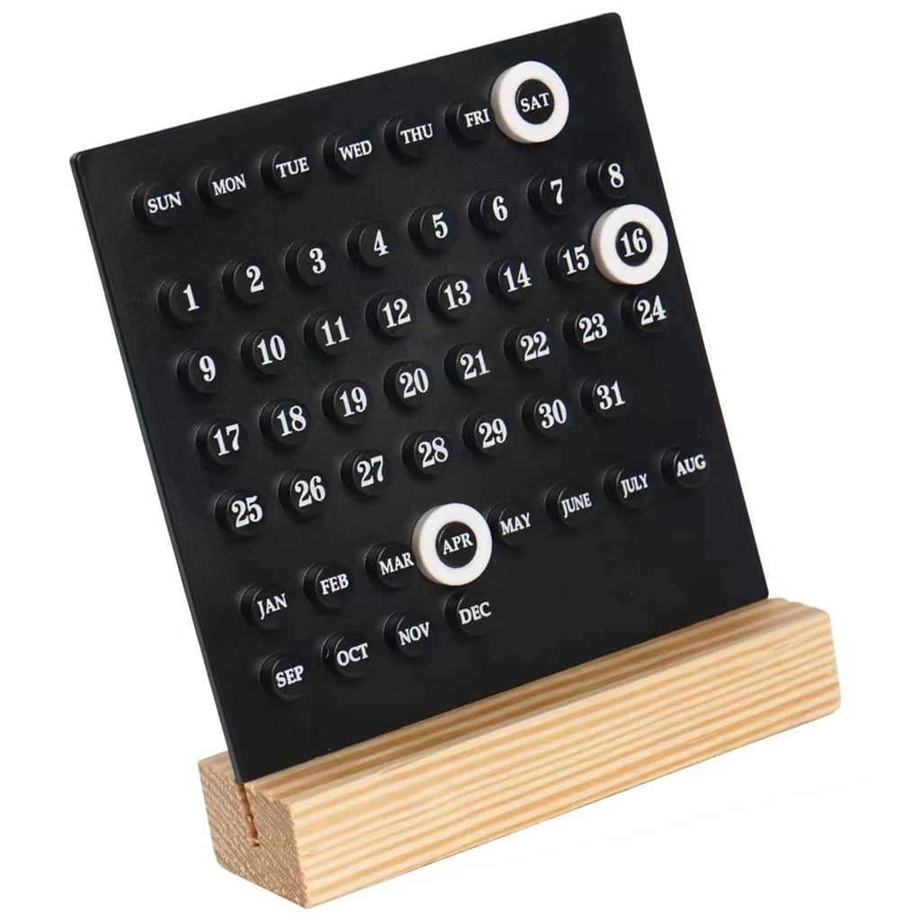 Stylish Acrylic Permanent Calendar 3 Rings Date Record for Home Office ...