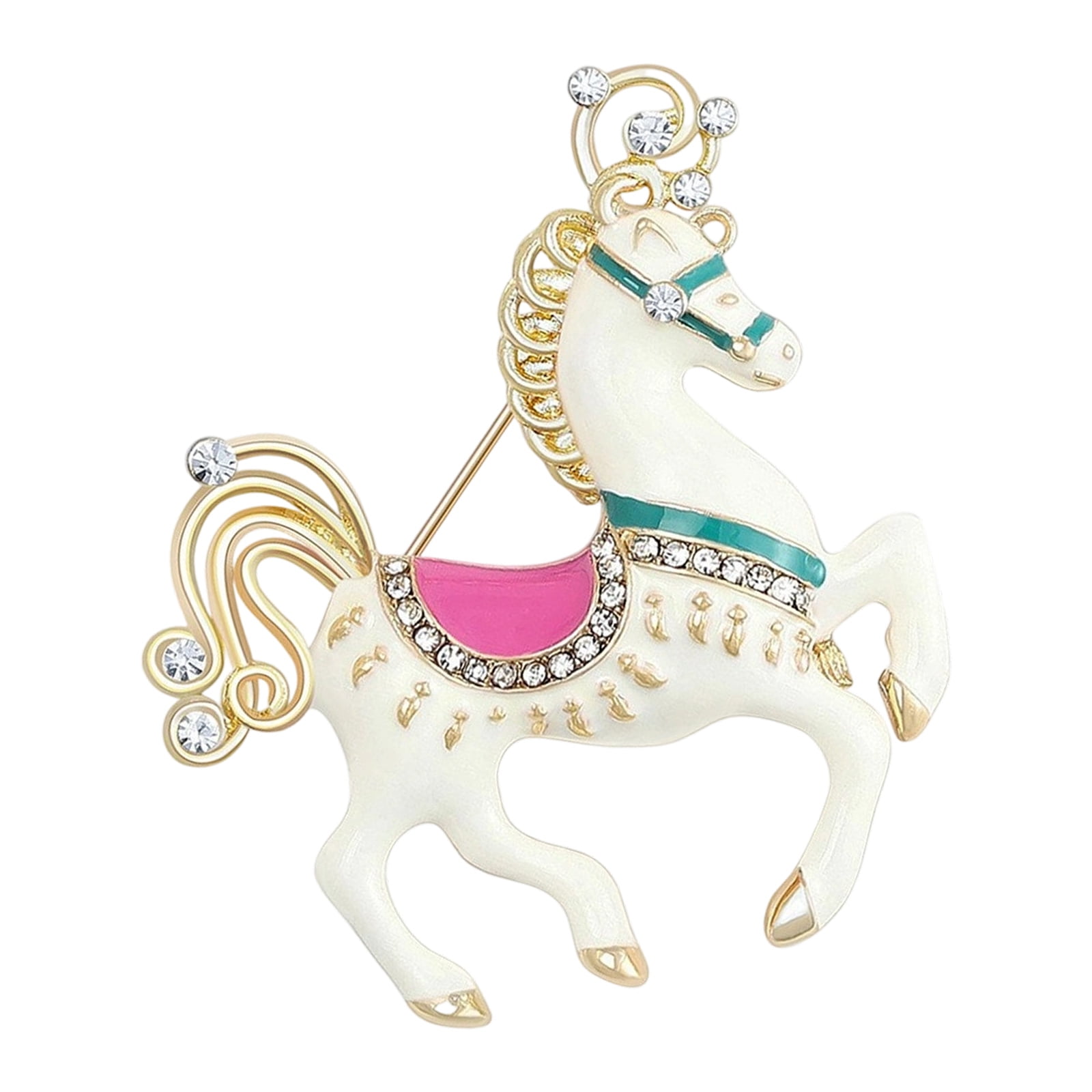 Stylish Alloy Cartoon Horse Brooch Sturdy Construction Lapel Pin for ...