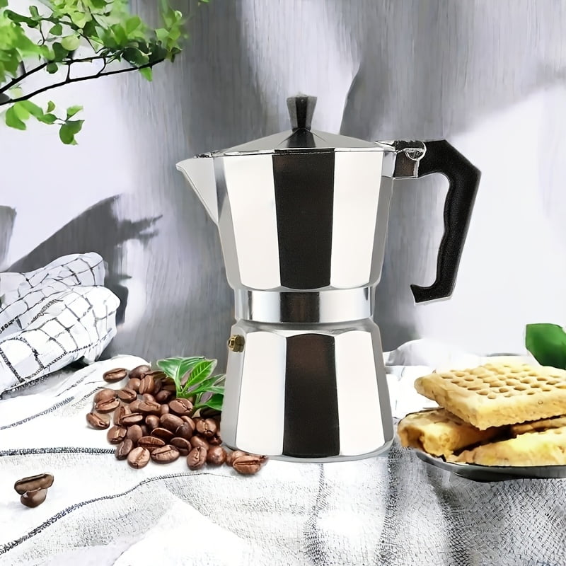 Stylish Aluminum Stovetop Espresso Maker, Mocha Pot, Classic Manual ...