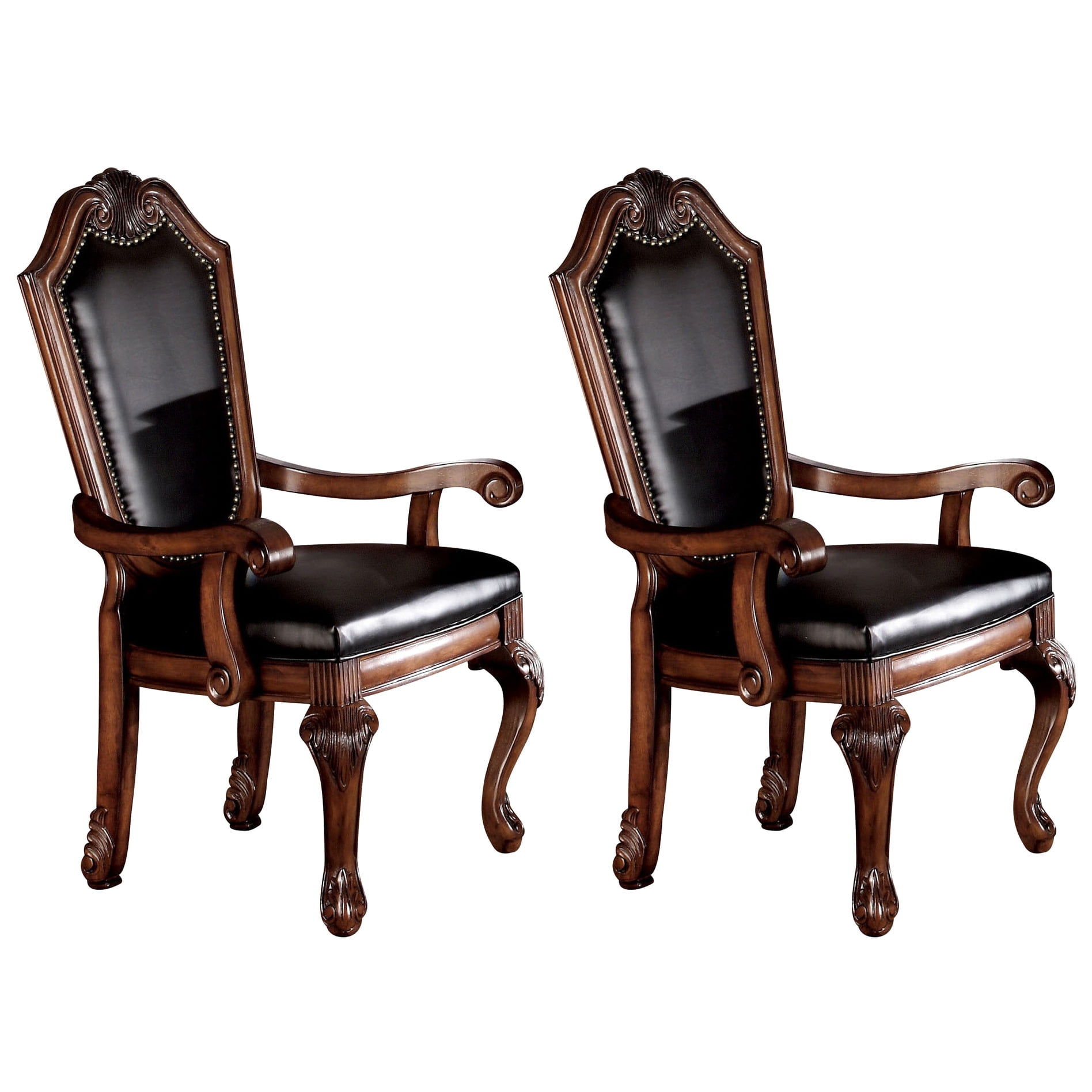 Stylish Arm Chairs For Dining, Black And Brown, Supported By Wooden ...
