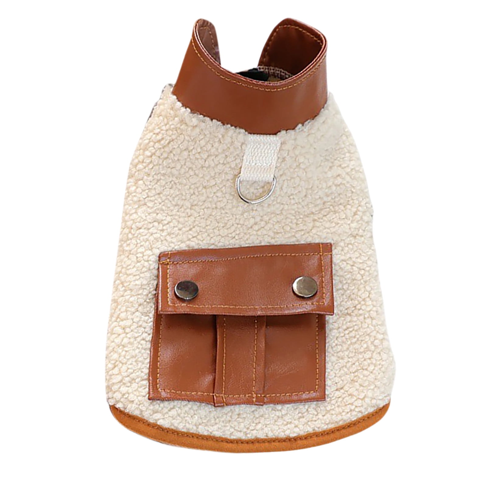 Stylish Autumn Winter Cat Vest With Leather Pocket Warm Lined Thickened ...