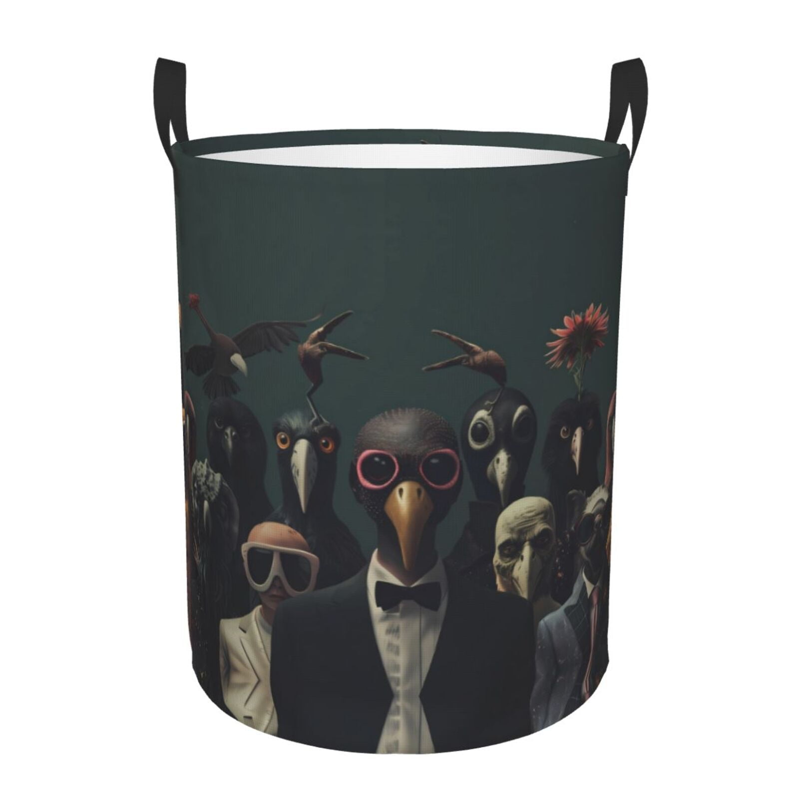 Stylish Avian Gathering Laundry Basket with Handles - Freestanding ...