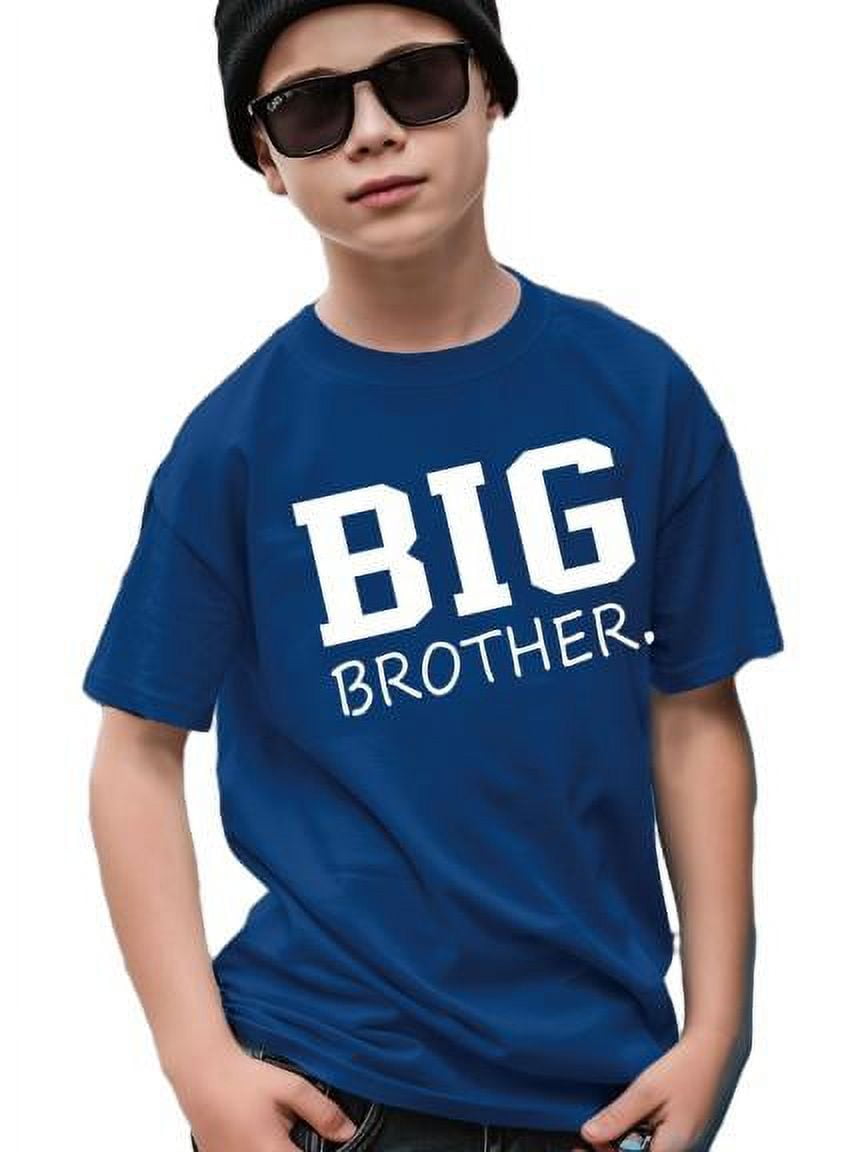Stylish BIG BROTHER Letter Print T-shirt For 7-15Y Boys - Casual ...