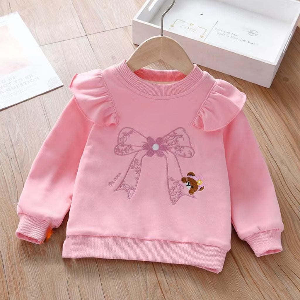 Stylish Baby Girl Hoodies with Embroidery and Ruffle Design - Cozy Up ...