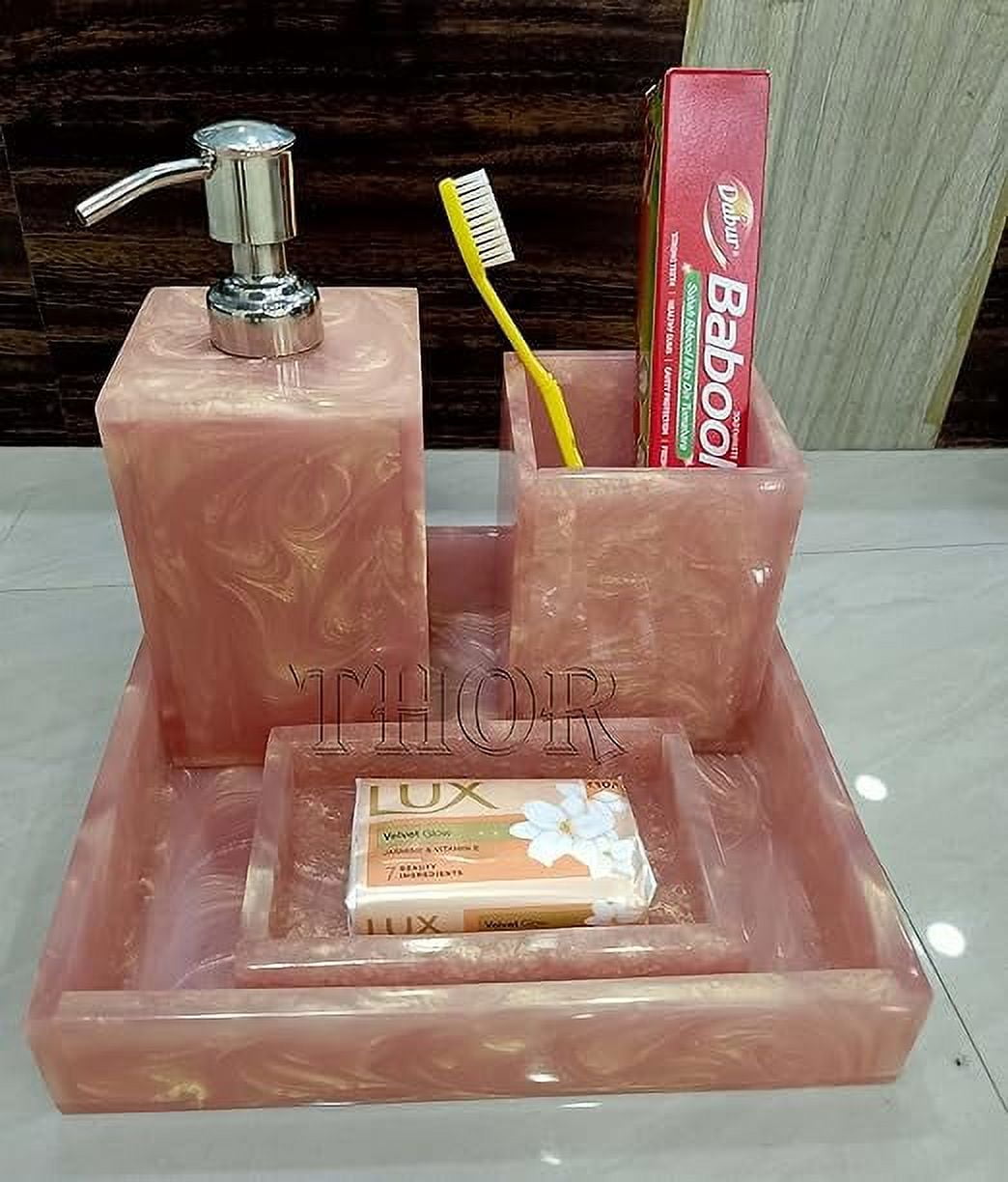 Stylish Baby Pink Bathroom Set for Luxury Bathrooms/Soap Dispenser ...