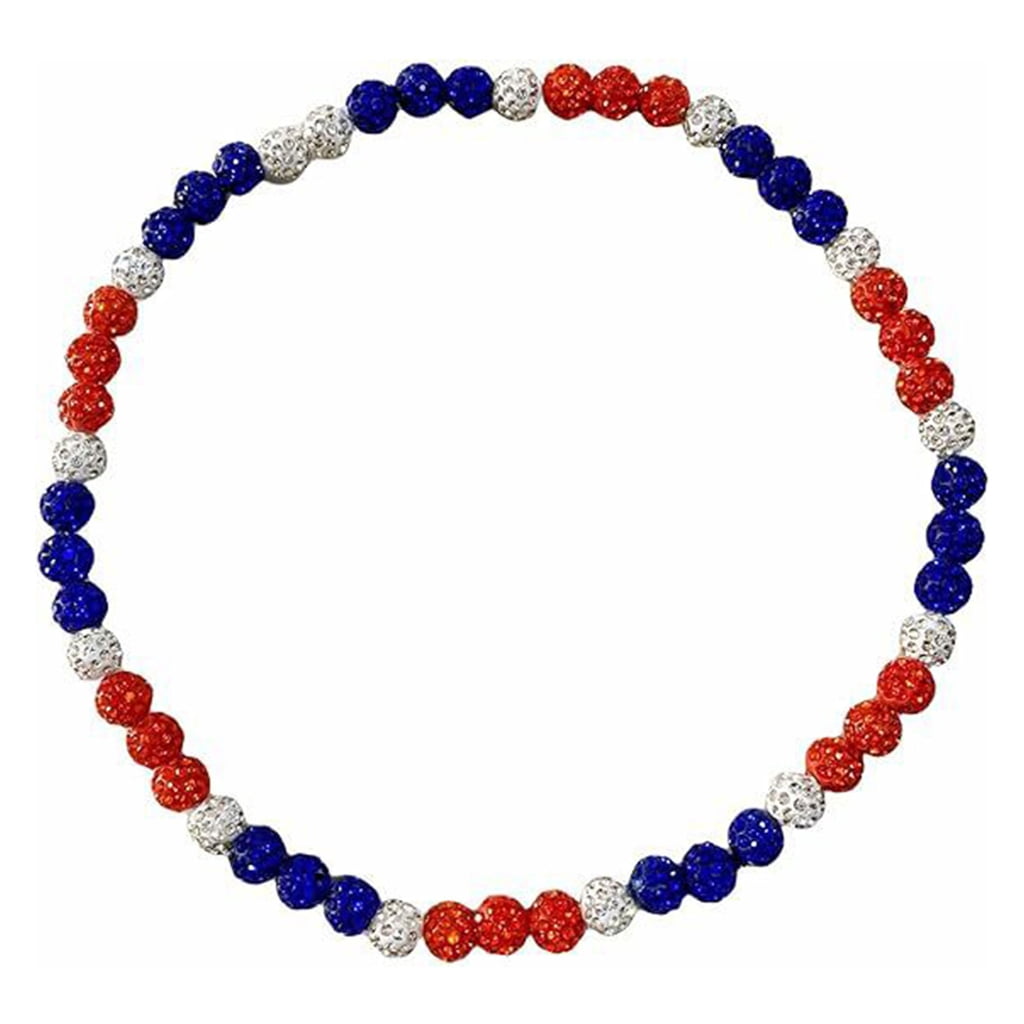 Stylish Baseball Beaded Necklace Rhinestones Disco Ball Clavicle Chain ...