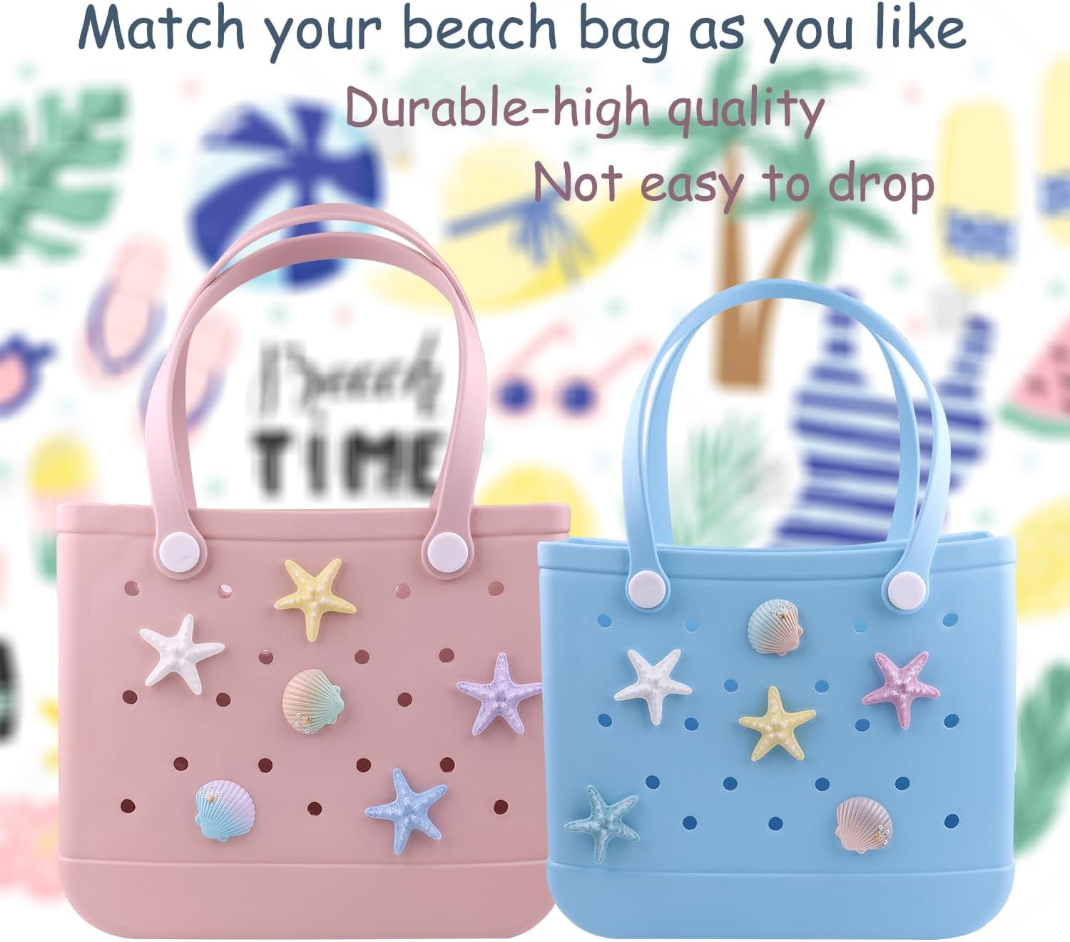 Stylish Beach Bag - Durable and Spacious for Travel Charm for Bogg Bags ...
