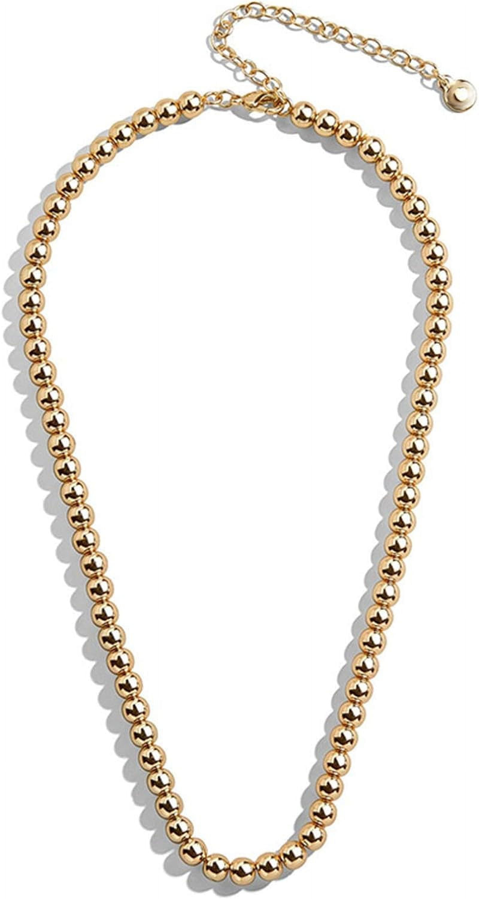 Stylish Bead Ball Chain Necklace for Women - Gold Plated Choker Layered ...
