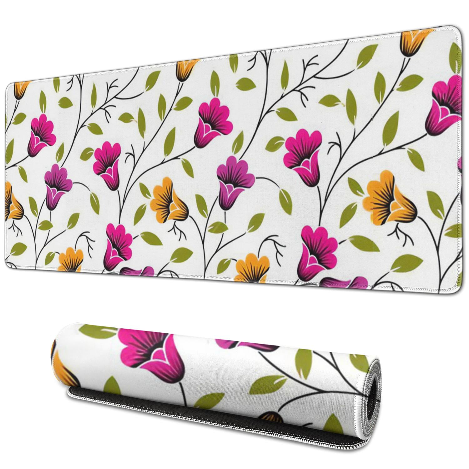 Stylish Beautiful Flowers Gaming Mouse Pad - XL Anime Desk Mat, Big ...