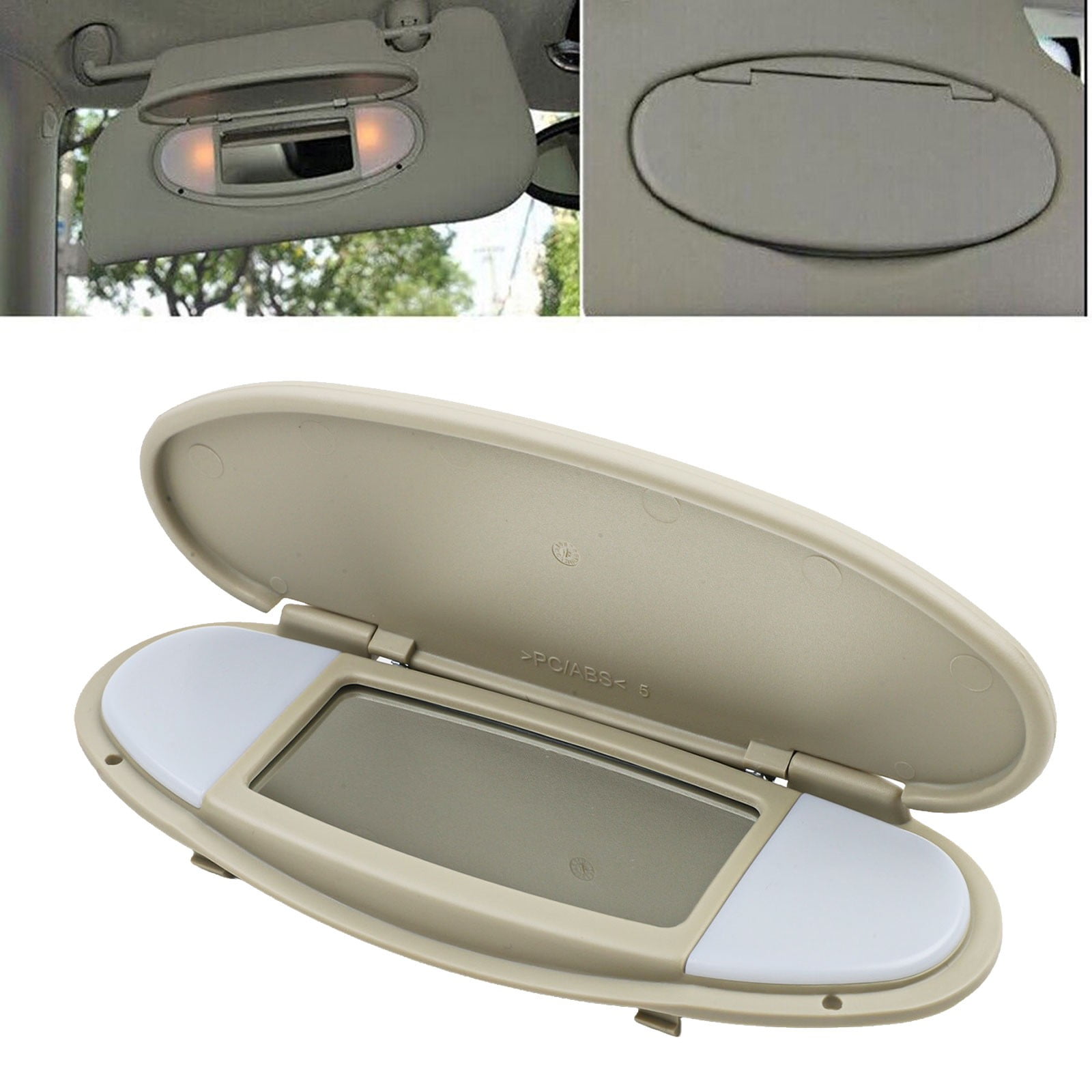 Stylish Beige Sun Visor Vanity Mirror Cover For Bmw R55 R56 R60 Upgrade ...