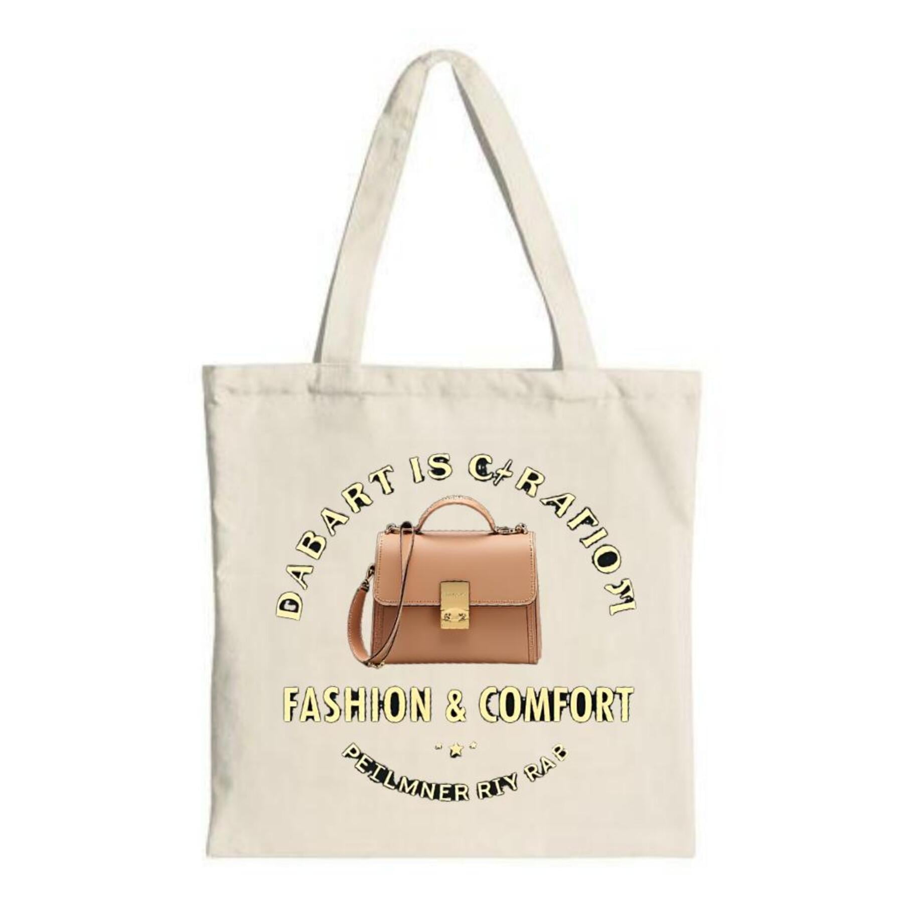 Stylish Beige Tote Bag with Tan Handbag Design - " DABART IS CRACTION ...