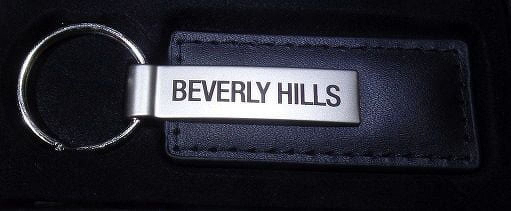 Stylish Beverly Hills Black Leather Keychain - Walmart.com