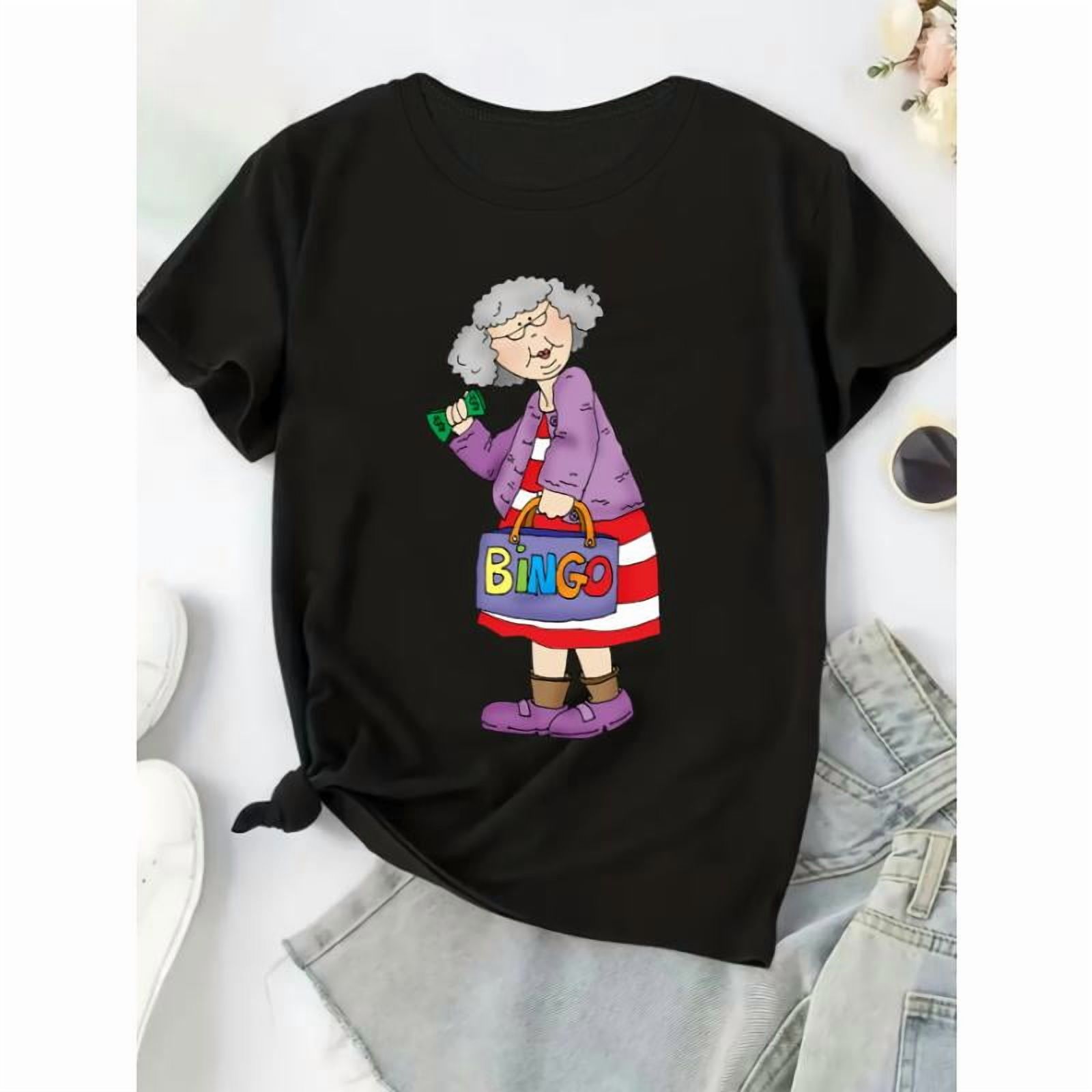 Stylish Bingo Grandma Graphic Tees Amusing Game - Themed Print Tshirts ...