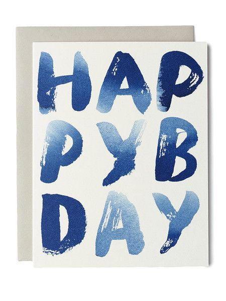 Stylish Birthday Card – "HAPPY BDAY" in Vibrant Blue Brush Stroke ...