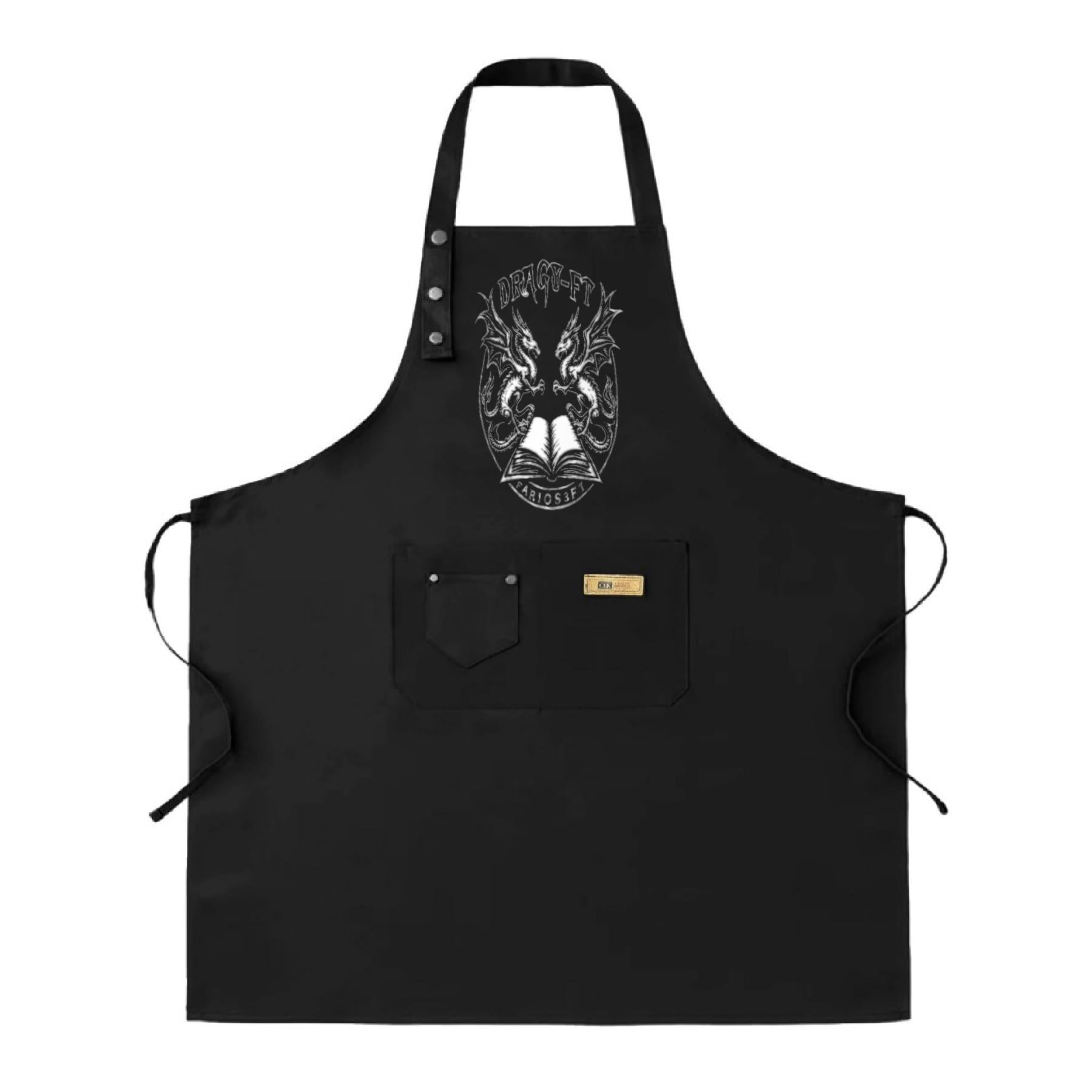 Stylish Black Bib Apron 2-Pack with Adjustable Straps Front Pocket ...